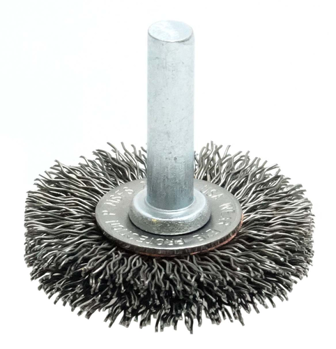 1 1 2 Stem Mounted Crimped Wire Radial Wheel .014 Steel Fill 1 4 Stem
