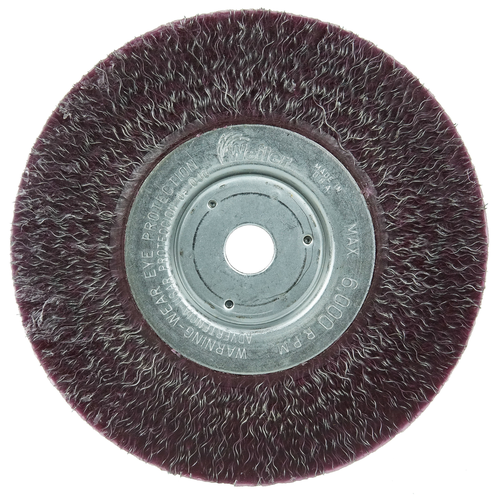 6 Polyflex Encapsulated Narrow Face Crimped Wire Wheel .014 Steel Fill 5 8 1 2 Arbor Hole